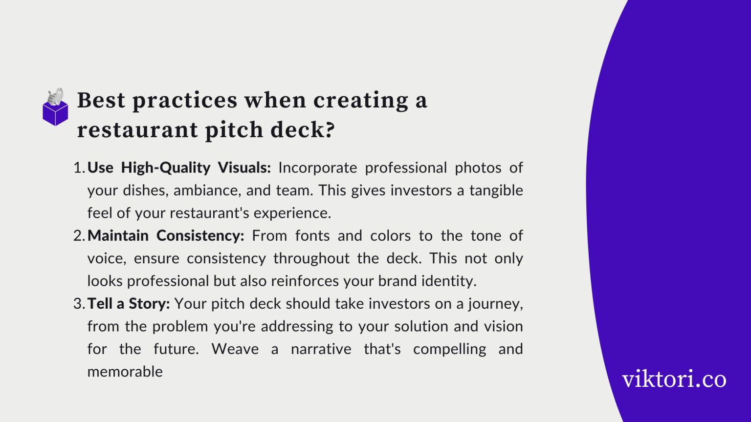 The Restaurant Pitch Deck | Guide, Startup Template & Structure - Viktori