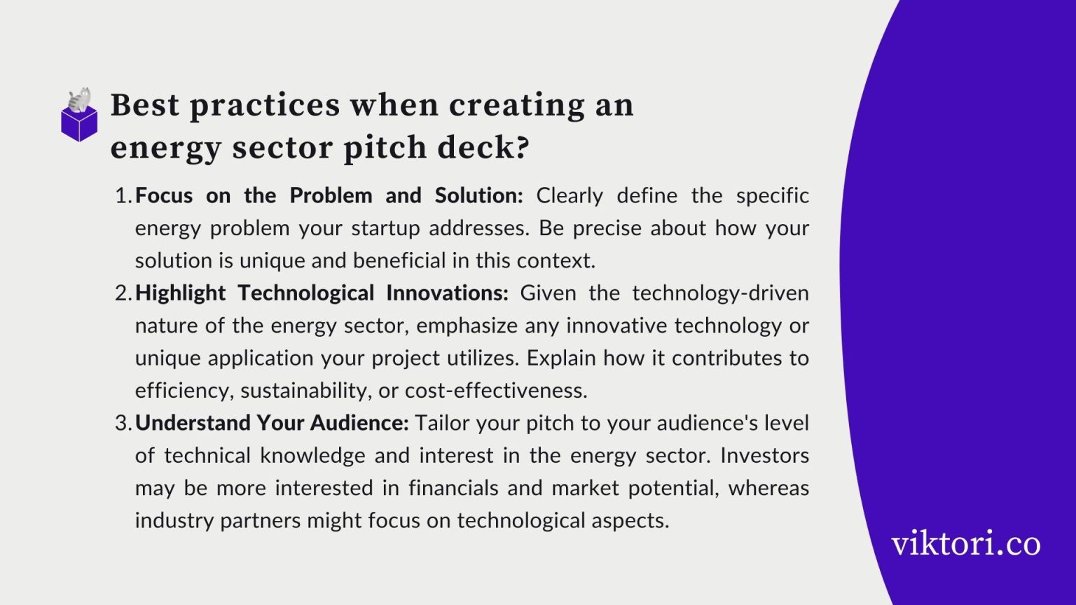 Energy Pitch Deck Guide | Examples, Template And More - Viktori