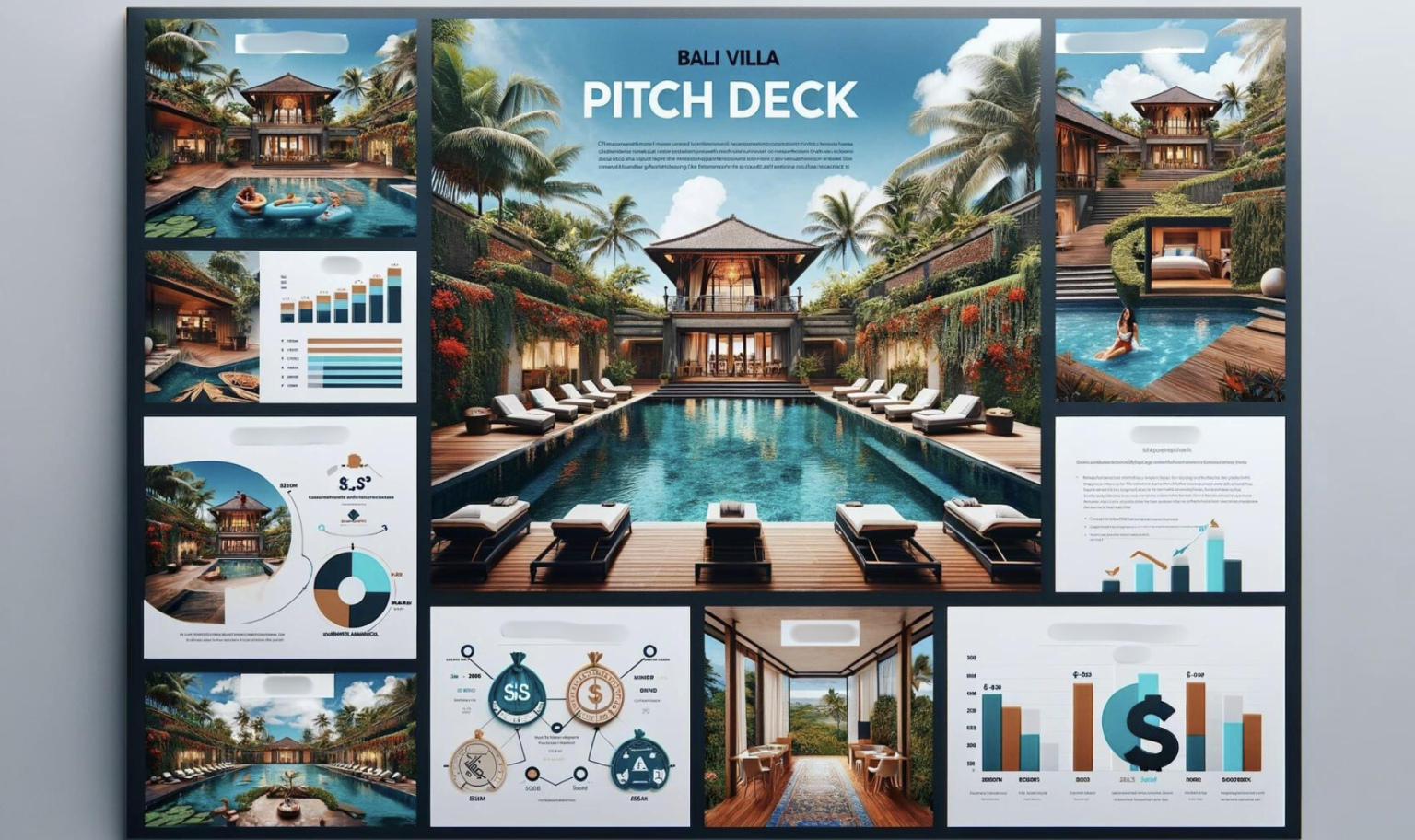 12 Slide Bali Vila Pitch Deck Template - Viktori